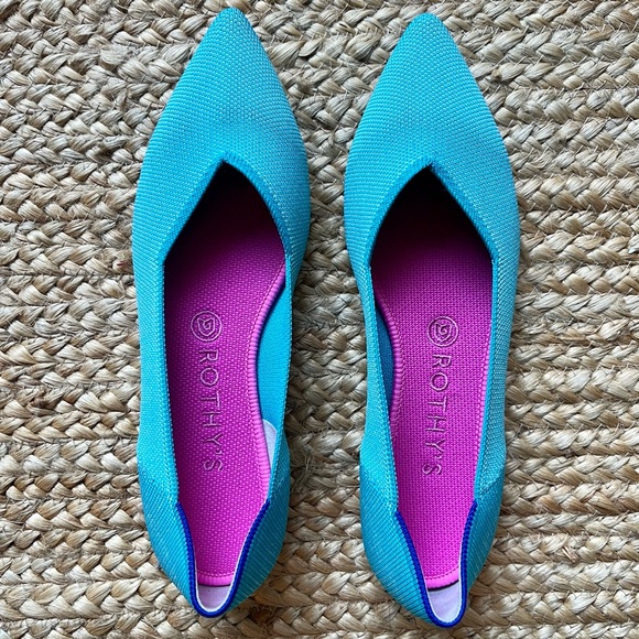 Rothy's | Shoes | Rothys The Point Flats In Bright Blue | Poshmark